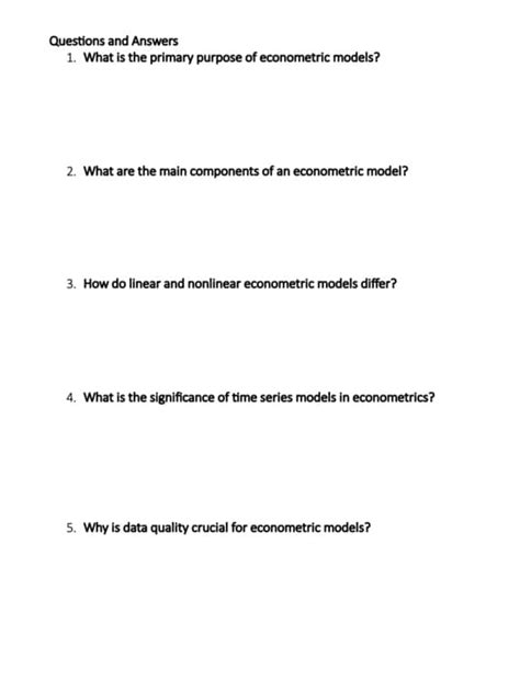 Econometric Models Accounting And Personal Finance Reading Comprehension
