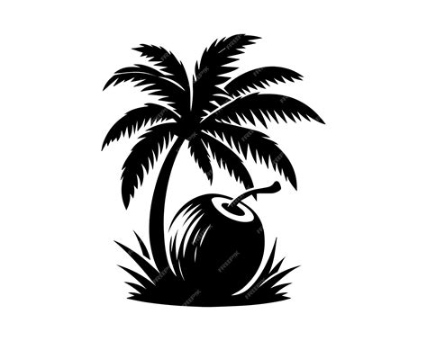 Coconat Silhouette Vector Icon Graphic Logo Design Premium Ai Generated Vector