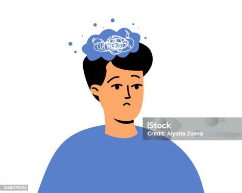 Pria Itu Memiliki Gangguan Psikologis Masalah Kesehatan Mental Pria Itu Kesal Bingung Dalam