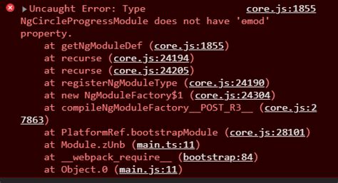 Error Type Ngcircleprogressmodule Does Not Have ɵmod Property