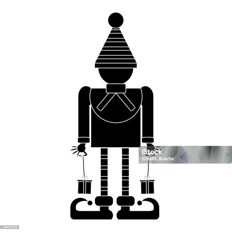 크리스마스 요정 캐릭터 아이콘 기호 디자인입니다 엘 프 실루엣 흰색 배경에 고립의 벡터 그림 간단한 모양 스타일입니다 평면 디자인입니다 0명에 대한 스톡 벡터 아트 및 기타