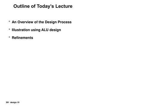 Ppt Computer Architecture Ece 361 Lecture 5 The Design Process And Alu