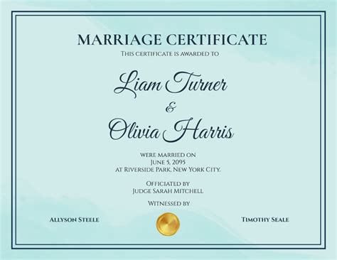 Free Fake Marriage Certificate Template Free Printables