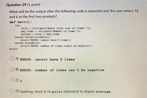 Solved Question 29 1 Point What Will Be The Output After