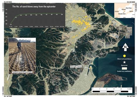 Spatial Distribution Of The Sand Blows Around The Epicenter With The