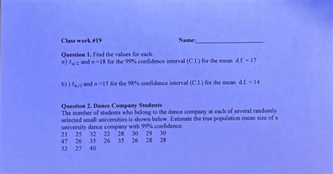 Solved Question 1 Find The Values For Each A Ta2 And