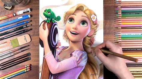 Drawing Rapunzel With Pascal Tangled Drawholic Youtube