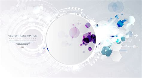 콘텐츠 네트워크 비즈니스 프레 젠 테이 션 기술에 밝은 색상 배경 벡터 일러스트 레이 션에 대 한 다양 한 요소 디지털 공간 공학 기술 Dj에 대한 스톡 벡터 아트 및 기타