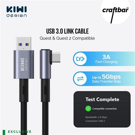 Kiwi Design Tinplate Link Cable M Copper Core Usb Usb A To Usb C For Oculus Meta Quest