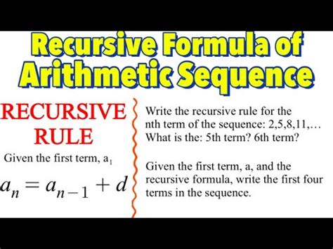 Arithmetic Sequence Recursive Formula