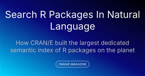 Search R Packages In Natural Language Cran E