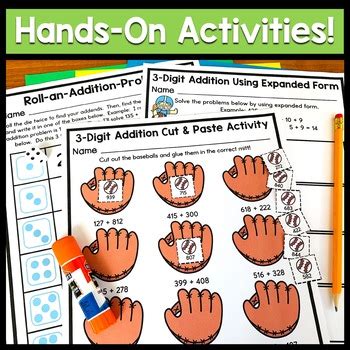 3 Digit Addition Activities Set Addition All Stars By Anna Rose Creations