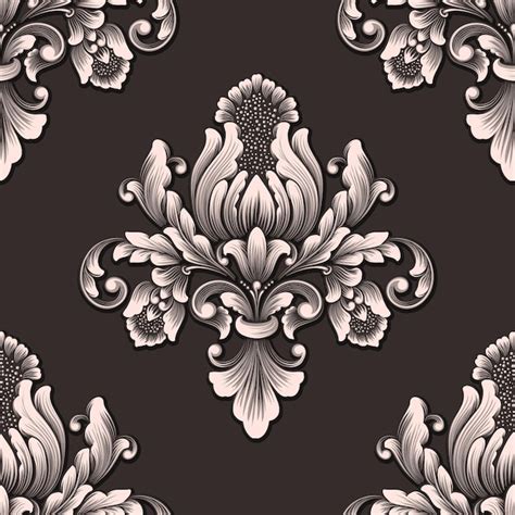 Premium Vector Damask Seamless Pattern Element