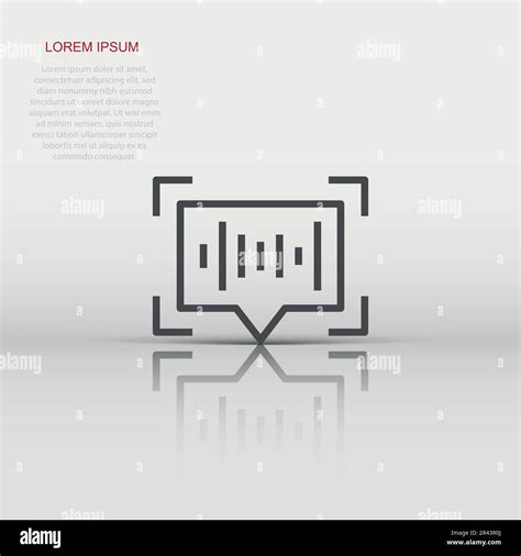 Voice Recognition Icon In Flat Style Authentication Sound Vector Illustration On White Isolated