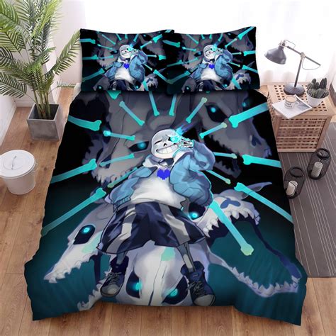 Undertale Sans With His Blue Fire Glowing Eye Bed Sheets Spread Duvet