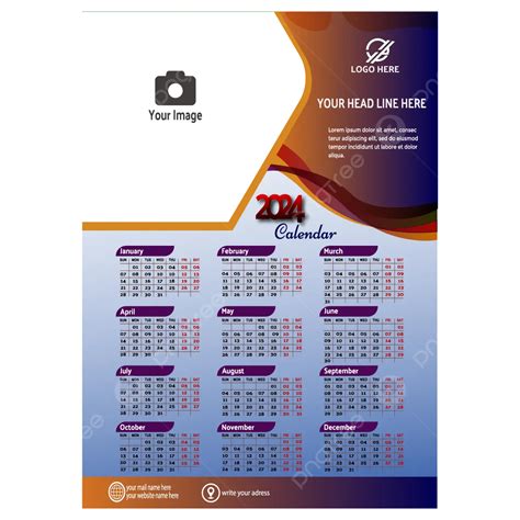 Desain Template Premium Kalender Meja Modern 2024 Vektor Kalender Meja