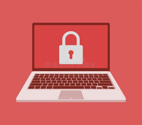 Vector Illustration Of Laptop System Error Warning Virus Attention Stock Vector Illustration