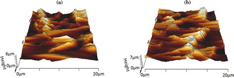 Afm Analysis Of A Pure Polyurethane B Pucastor Oil Composites