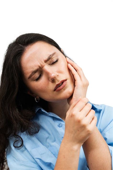 Tooth Ache Before Visit Dentist Suffering Young Woman With Painful