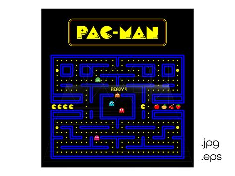 Pac Man Screen Vector Retro Game By Anavrin Stock On Deviantart