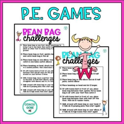 Bean Bag Balance Challenges Pe Games Distance Learning Virtual Pe