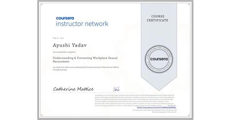 ayushi yadav on linkedin completion certificate for understanding and preventing workplace sexual…