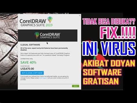 MENGATASI MASALAH ILLEGAL SOFTWARE CORELDRAW 2019 HOW TO FIX YouTube