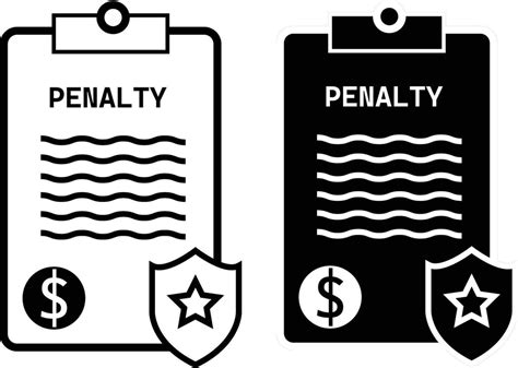 Penalty Document Icon Penalty Outline Sign Line Black Penalty Symbol