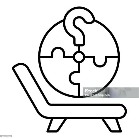 소파에 물음표가 있는 퍼즐 얇은 선 아이콘 가족 심리학 개념 벡터 그래픽입니다 심리학자 코치 흰색 배경에 논리 게임 기호 스타일