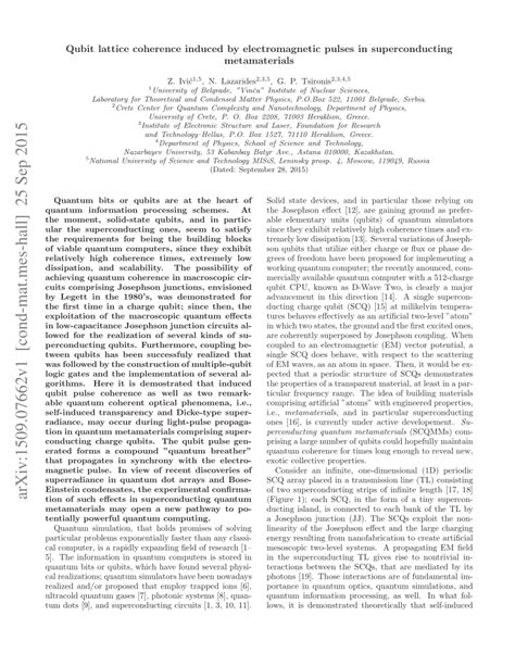 Pdf Qubit Lattice Coherence Induced By Electromagnetic Pulses In