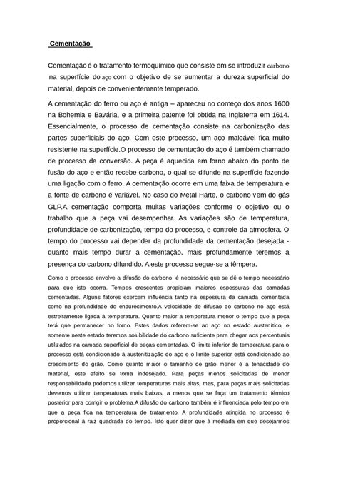 Cementação E Nitretação É Um Material Introdutório Abordando