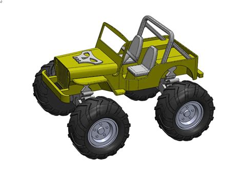 Willys Jeep Monster Truck With Suspension Free 3d Print Model Makerworld