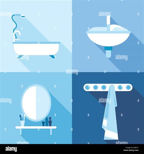 Bath Icons Set In Outlines Digital Vector Image Stock Vector Image And Art Alamy