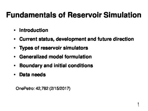 Fundamentals Of Reservoir Simulation Pdfcoffeecom