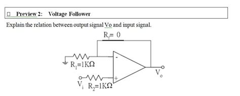 Solved Explain The Relation Between Output Signal Vo And