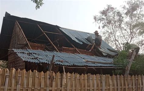 မိုးသက်လေပြင်းများ ကျရောက်မှုကြောင့် နေအိမ်များအမိုးလန် ပျက်ဆီး Information And Public