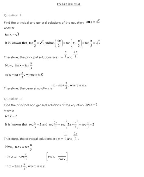 Trigonometric Functions Class 11 Mathematics Ncert Solutions
