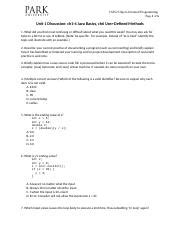 Unit1 Discussion 1 Docx CS252 Object Oriented Programming Page 1 Of