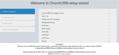 307 Installation Error · Issue 4396 · Churchcrmcrm · Github