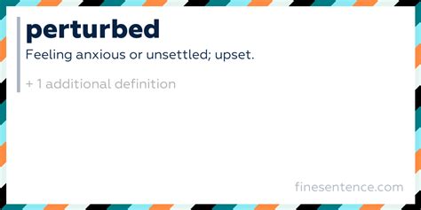 Perturbed Definition Meaning And Examples In English