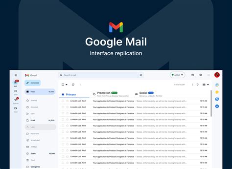 Gmail Interface Replication Behance