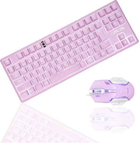 Amazon Chonchow ゲーミングキーボードマウスセット 仕事用キーボード 日本語配列 光る キーボード Usb有線 メンブレン 薄型 Ledバックライト ゲーミングキーボード 4