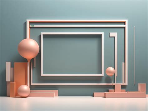 Premium Photo Minimal Design Frame Simple Rectangle 3d Rendering