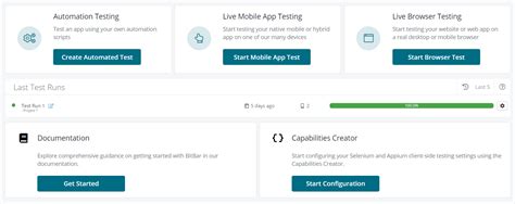 Bitbar Dashboard Overview Bitbar Documentation