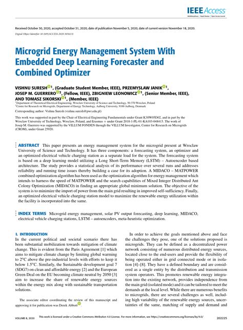 Pdf Microgrid Energy Management System With Embedded Deep Learning