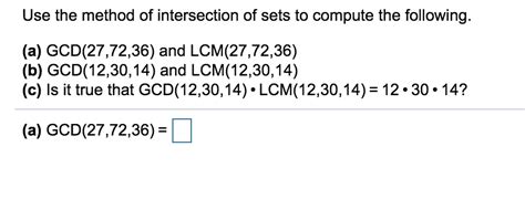 Solved Use The Method Of Intersection Of Sets To Compute The