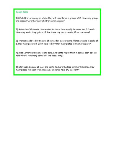 Divide Numbers Up To 4 Digits By A One Digit Number Using The Formal