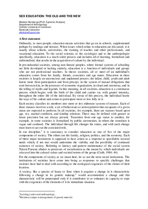 Pdf Received Definitions And Sex Education