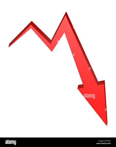 Decrease Arrow Symbol Red Icon Business Concept Vector Illustration Isolated On White