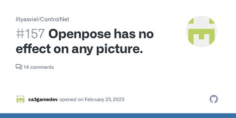 Openpose Has No Effect On Any Picture Issue 157 Lllyasviel ControlNet GitHub